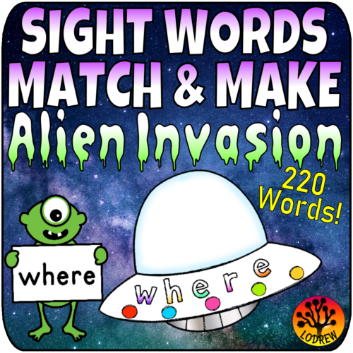 Sight Word Centers 220 Words Sight Word Activities Outer Space Centers ...