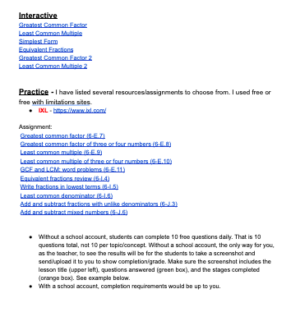 Complete Online Distance Learning 6th Math Factors and Multiples 6.N.1. ...