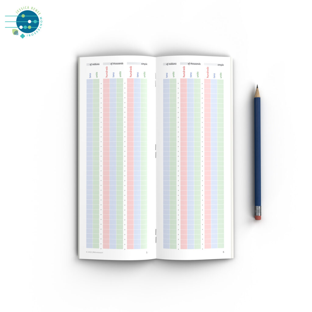 Montessori Math Traditional Large Bead Frame Booklets | Made By Teachers