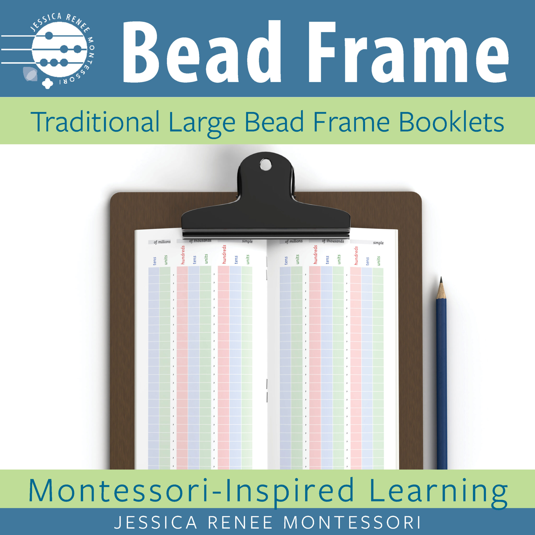 Montessori Math Traditional Large Bead Frame Booklets | Made By Teachers