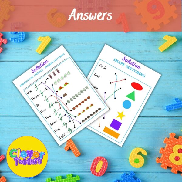 Number and Shape Matching Worksheets for Hibernating Animals ...