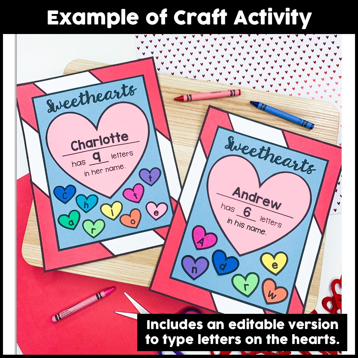 Valentines Day Name Craft | Valentines Day Activities | Conversation ...