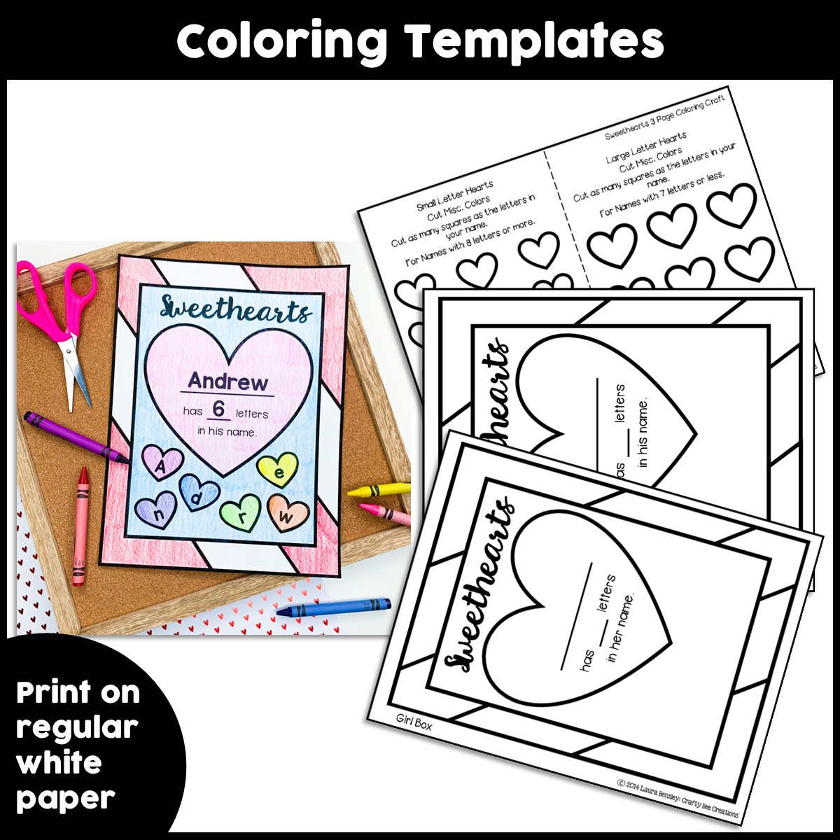 Valentines Day Name Craft | Valentines Day Activities | Conversation ...