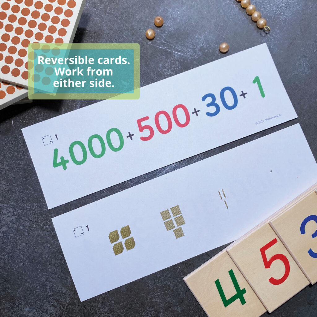 Montessori Math Place Value Notation Cards Set 2: Expanded and Golden ...