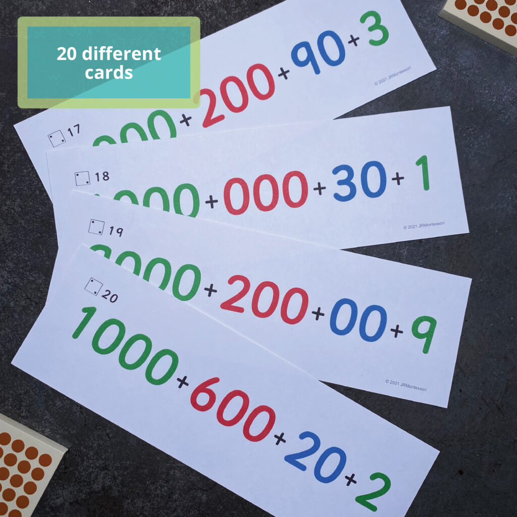 Montessori Math Place Value Notation Cards Set 2: Expanded and Golden ...