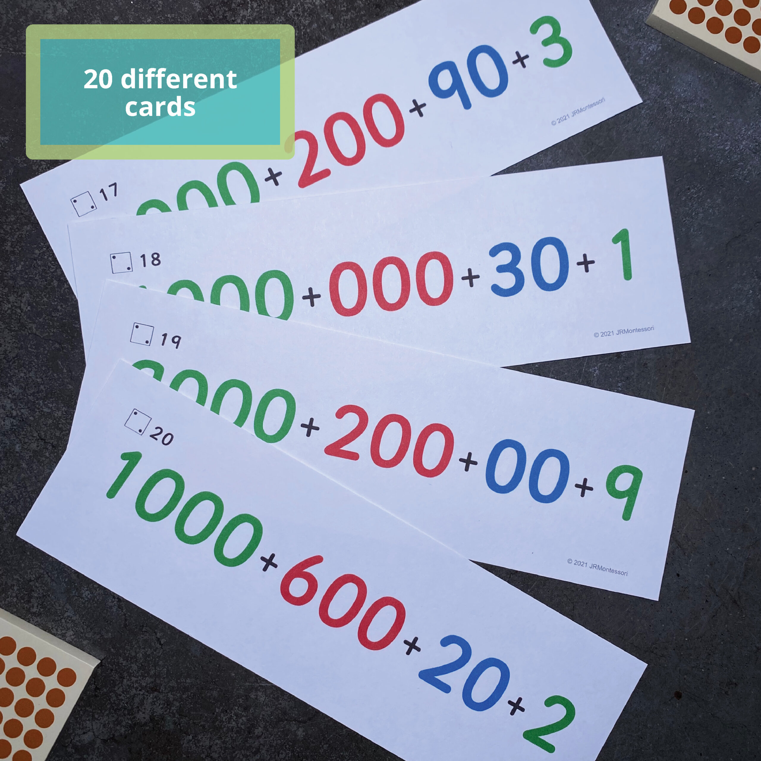 Montessori Math Place Value Notation Cards Set 2: Expanded and Golden ...
