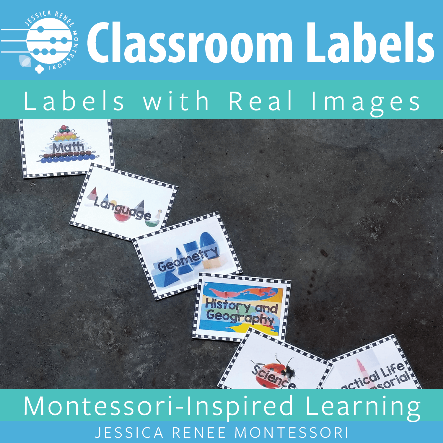 Montessori Classroom Area Labels with Real Images | Made By Teachers