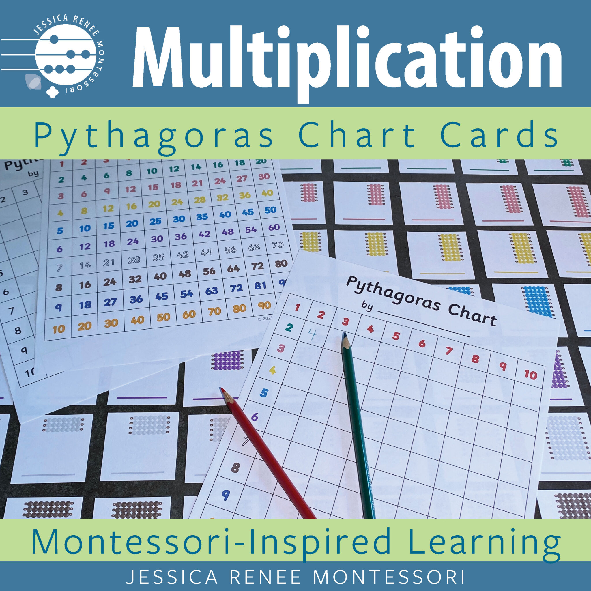 Montessori Pythagoras Board Cards for Skip Counting and Multiplication ...