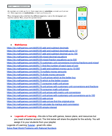 Complete Online Distance Learning 6th Math Real World Problems 6.N.4.4 ...