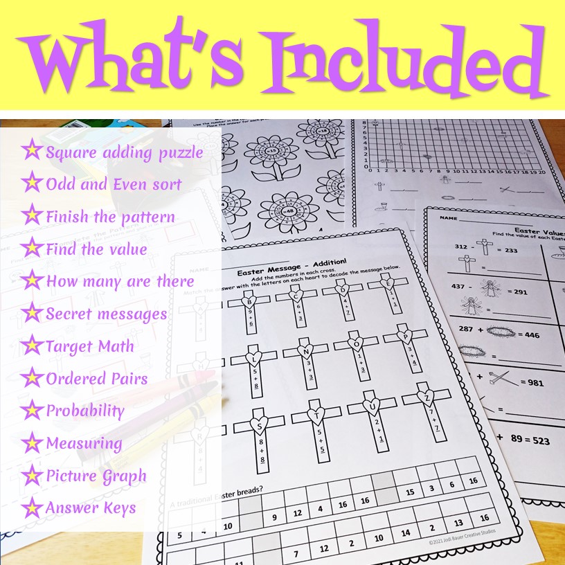 Christ is Risen! Easter Math Activity Sheets - No Prep! | Made By Teachers