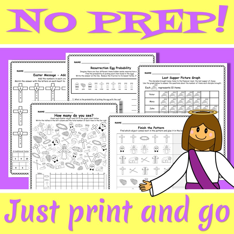 Christ is Risen! Easter Math Activity Sheets - No Prep! | Made By Teachers