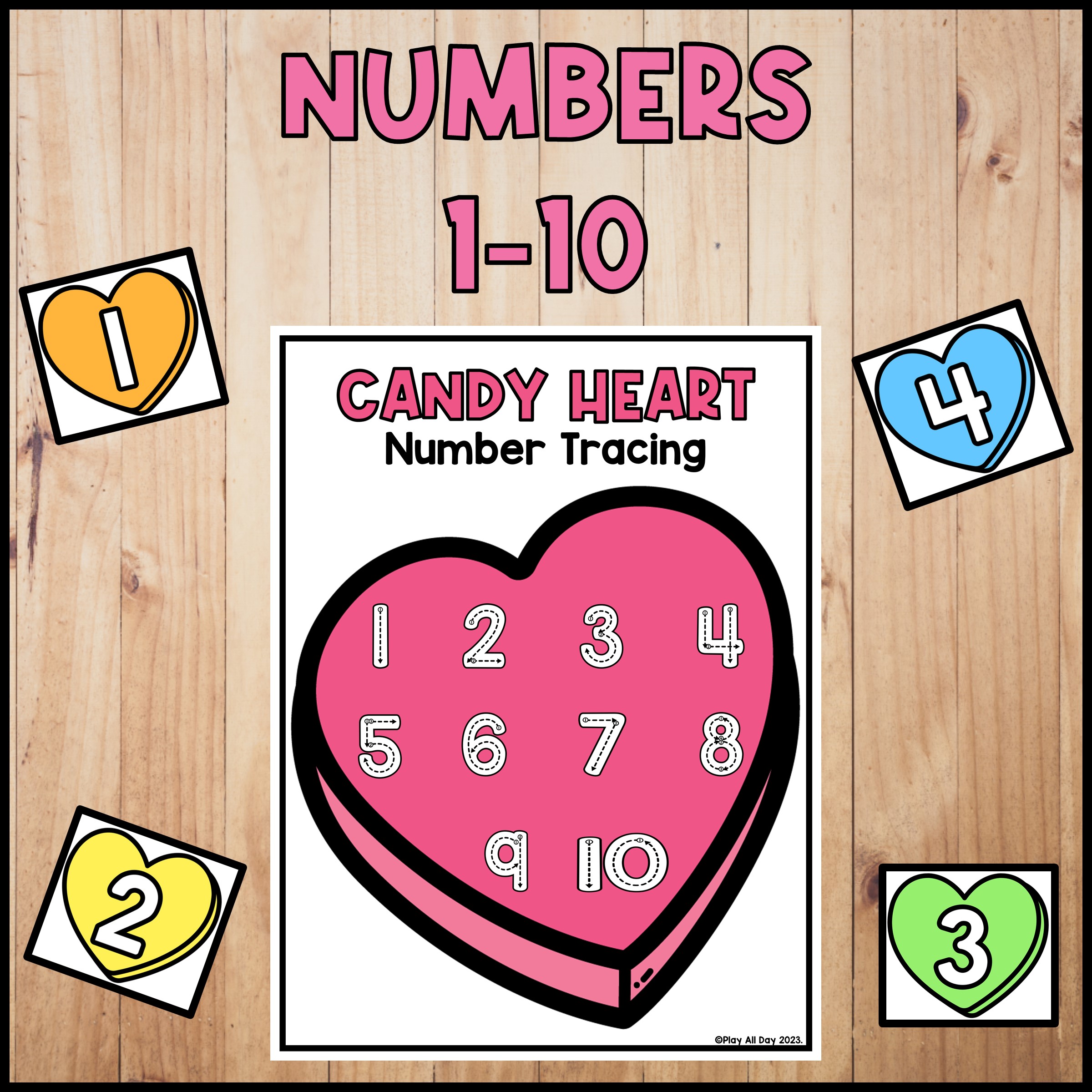 Valentine’s Day Numbers | Candy Number Matching and Tracing Activity ...