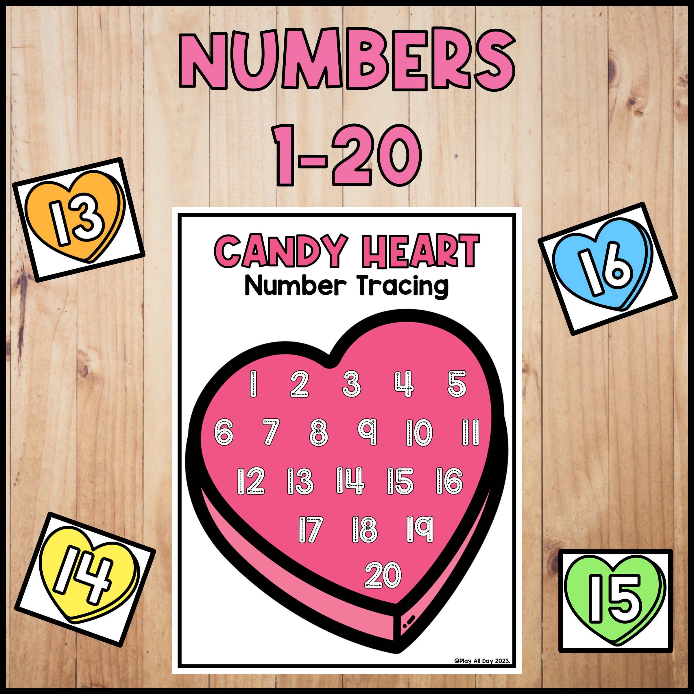 Valentine’s Day Numbers | Candy Number Matching and Tracing Activity ...