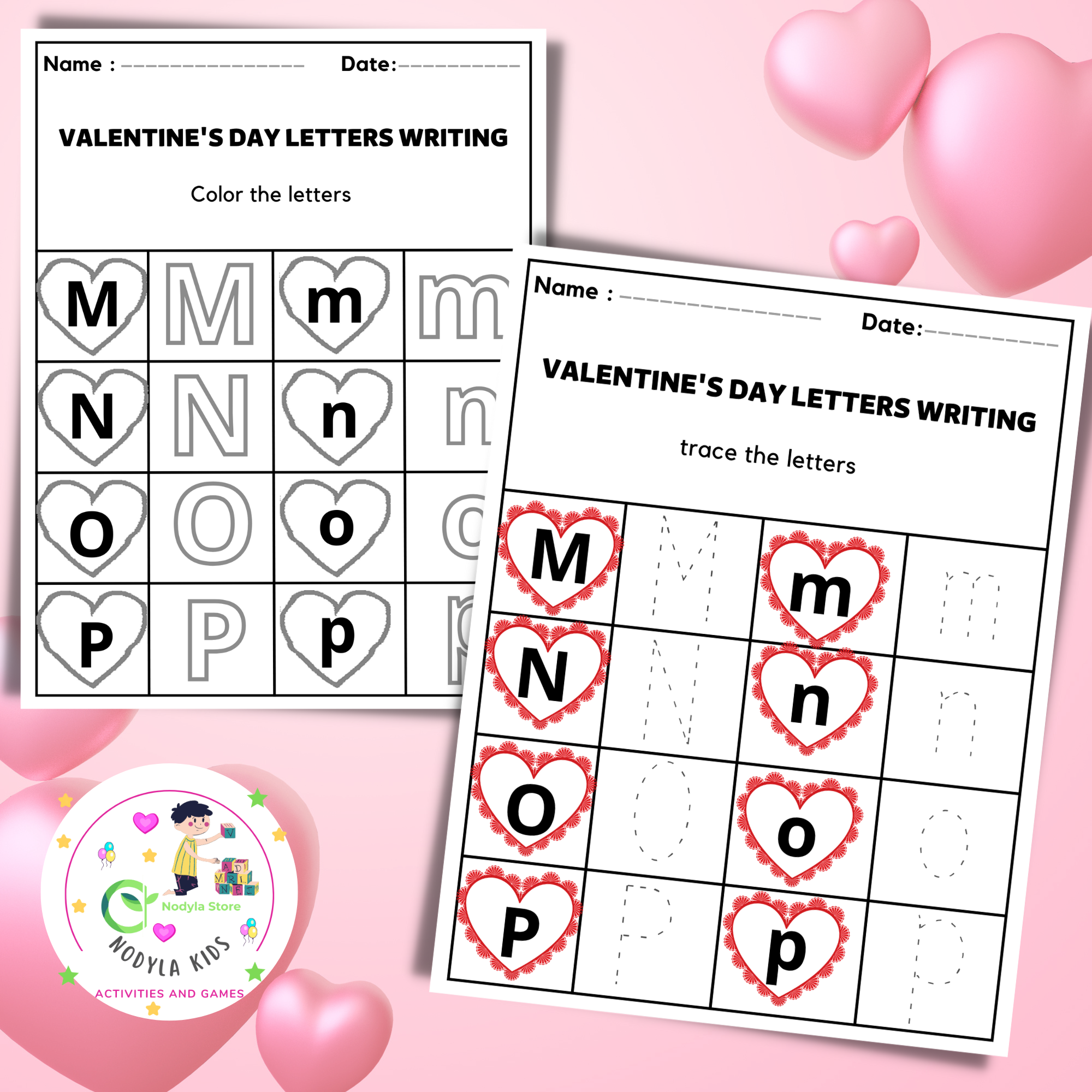 Valentine's Day letters writing - trace and Color the letters ...