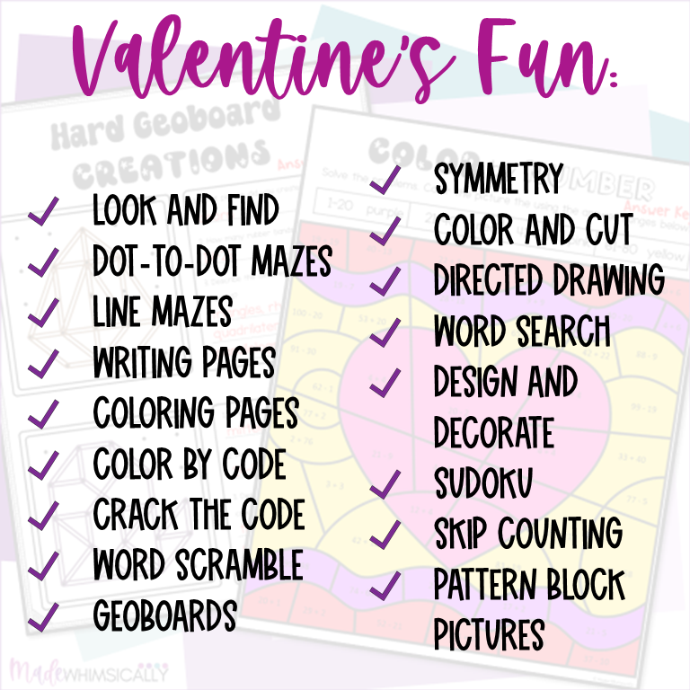 Valentine's Day Coloring Pages, Activities, Mazes and Puzzles | Made By ...