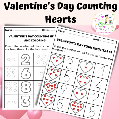 Valentine's Day counting hearts and coloring | Made By Teachers