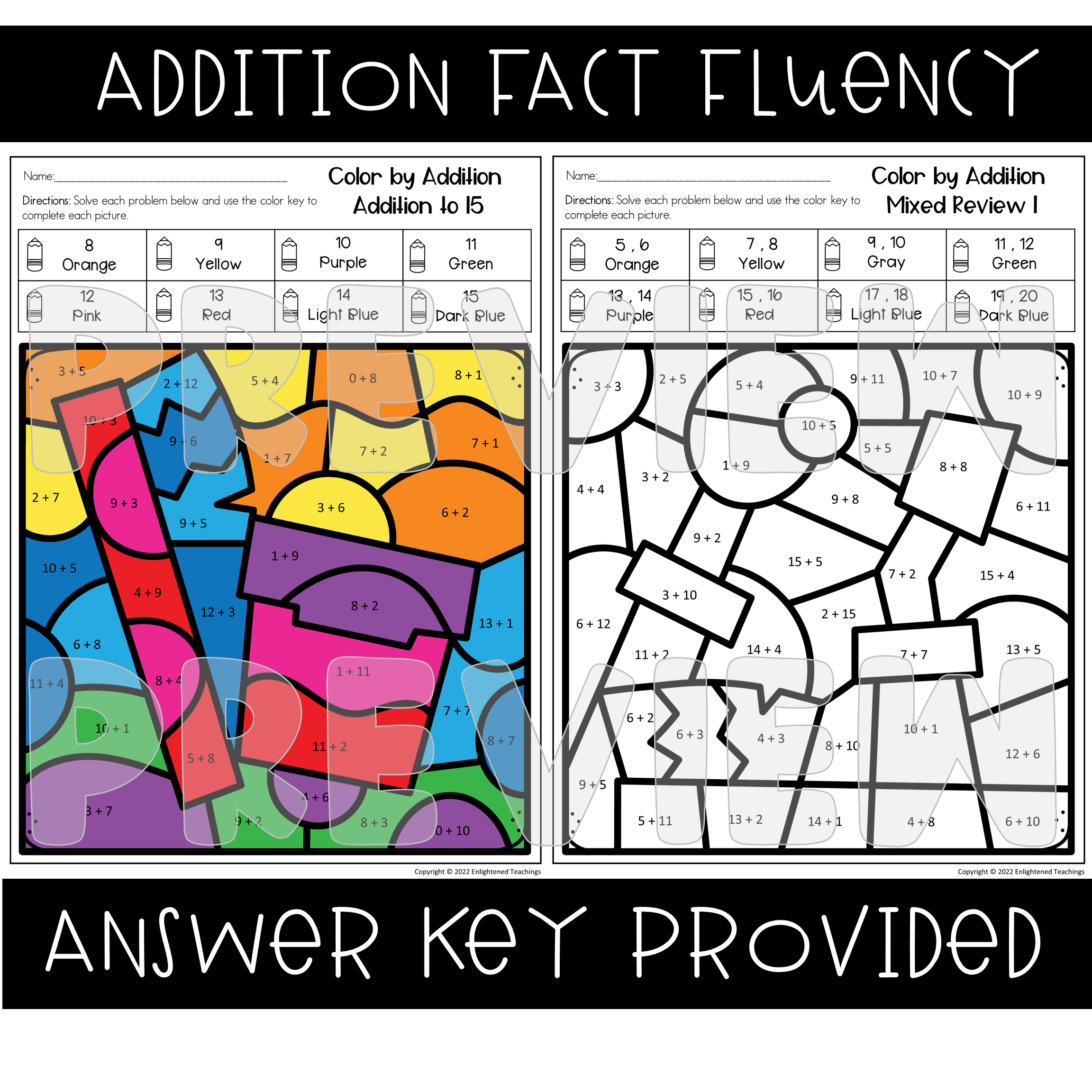 Dental Health Addition to 20 Color by Code Number NO PREP Coloring ...