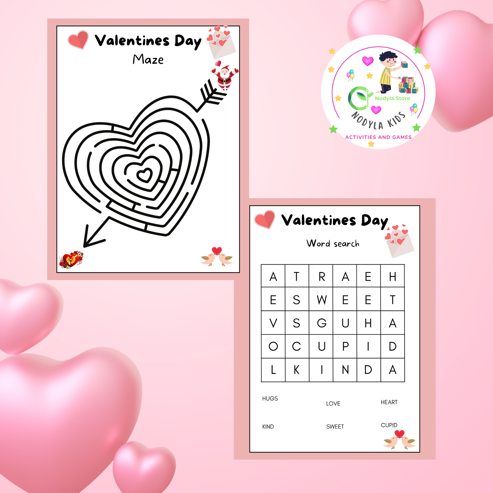 Valentine's Day Activity | Valentine's Maze | Word search Valentine's ...