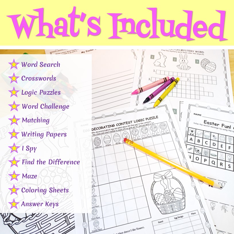 Easter Fun! English Activity Sheets - No Prep! | Made By Teachers
