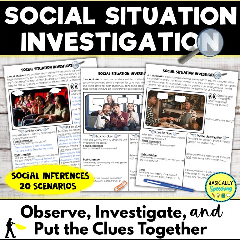 Social Skills Activity Making Social Inferences Social Problem Solving ...