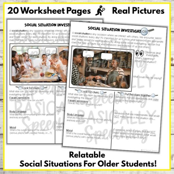 Social Skills Activity Making Social Inferences Social Problem Solving ...
