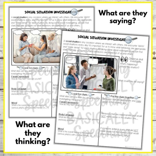 Social Skills Activity Making Social Inferences Social Problem Solving ...
