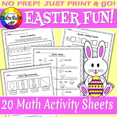 Easter Fun! Math Activity Sheets - No Prep! | Made By Teachers