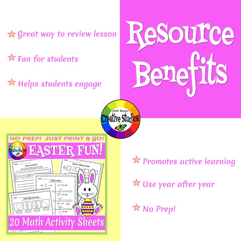 Easter Fun! Math Activity Sheets - No Prep! | Made By Teachers