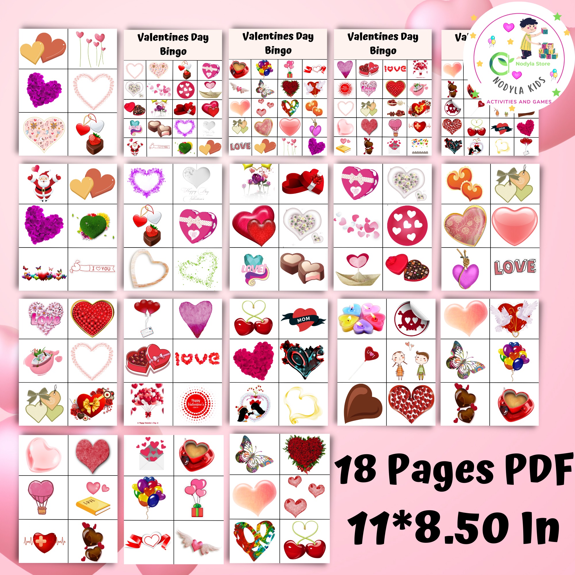 valentines day bingo | different cards | Made By Teachers