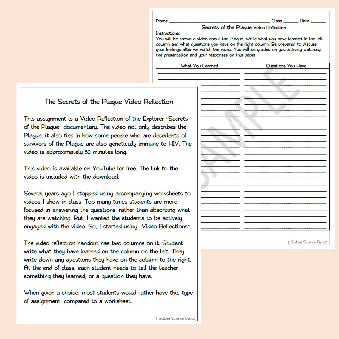 Epidemiology- Secrets of the Plague Video Refection Activity | Made By ...