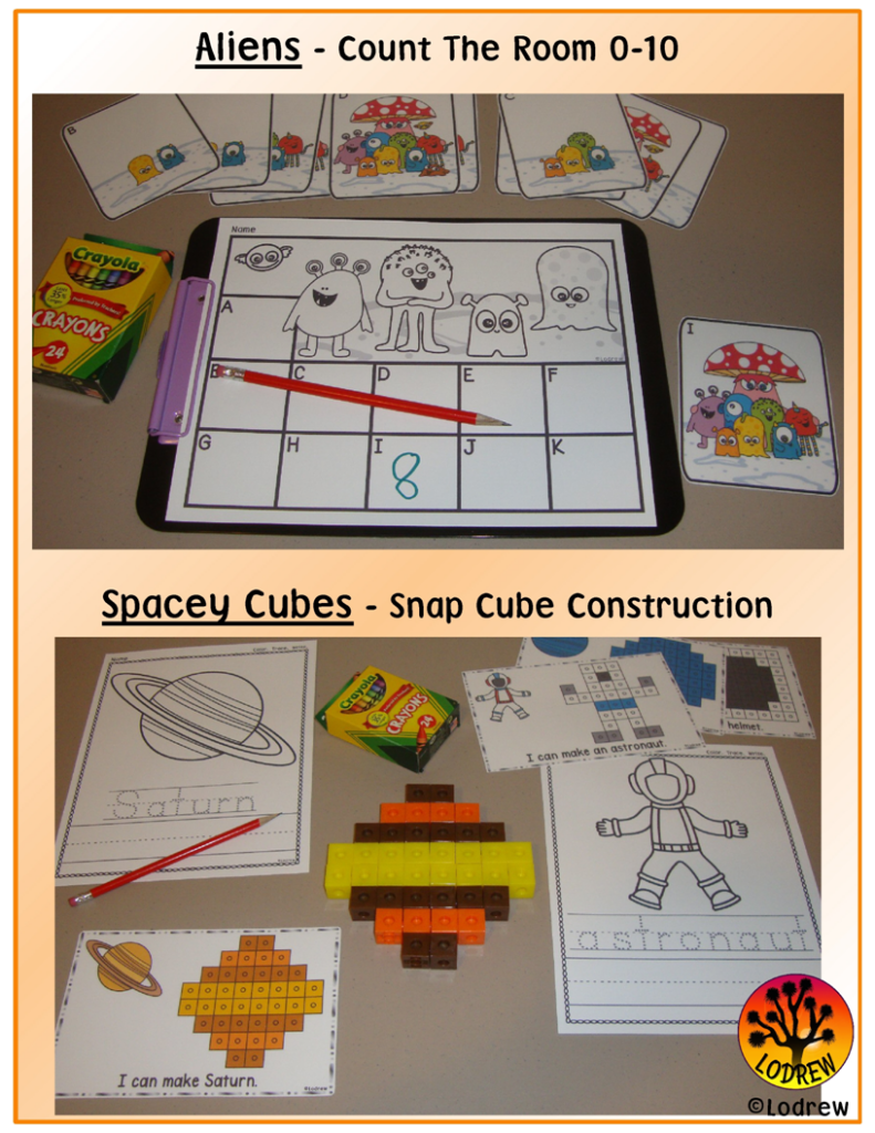 Outer Space Centers Activities Games Literacy Math Fine Motor Aliens ...