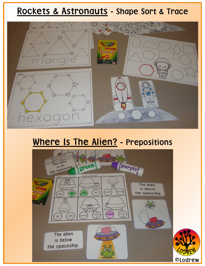 Outer Space Centers Activities Games Literacy Math Fine Motor Aliens ...