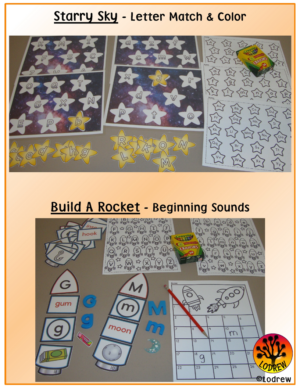 Outer Space Centers Activities Games Literacy Math Fine Motor Aliens ...