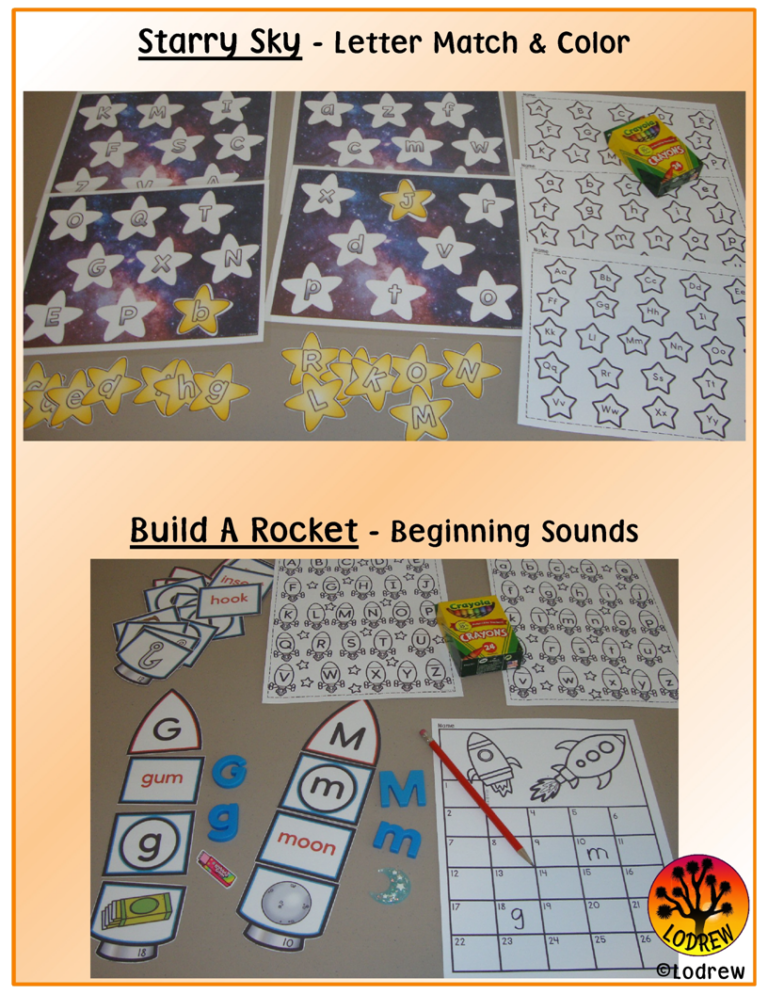 Outer Space Centers Activities Games Literacy Math Fine Motor Aliens ...