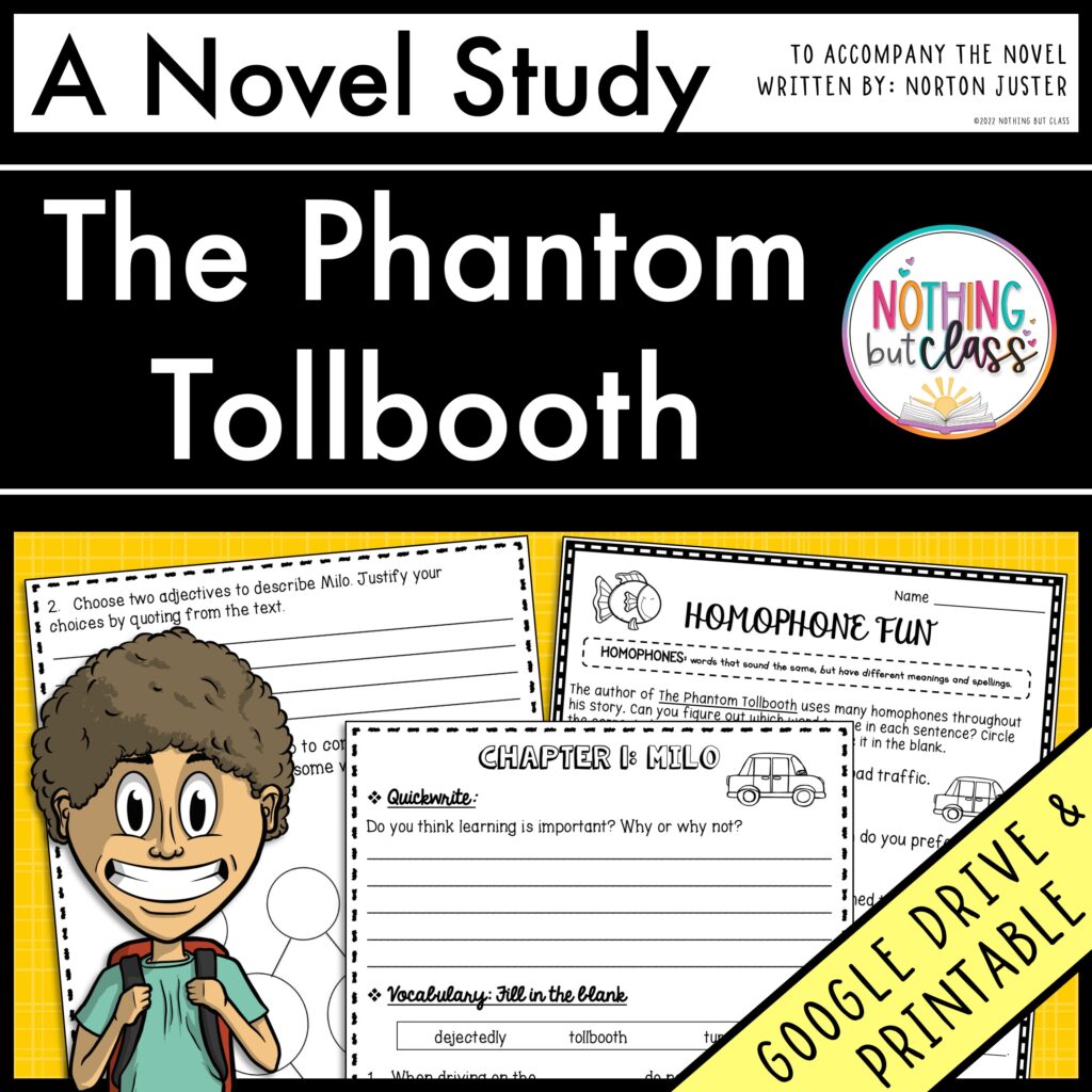 The Phantom Tollbooth Novel Study | Comprehension and Vocabulary with ...