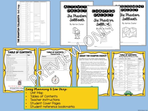 The Phantom Tollbooth Novel Study | Comprehension and Vocabulary with ...