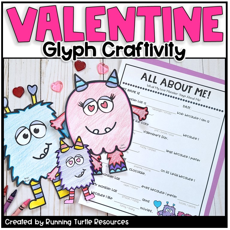Valentine's Day Craft Love Monster Glyph Activity Valentine Writing ...