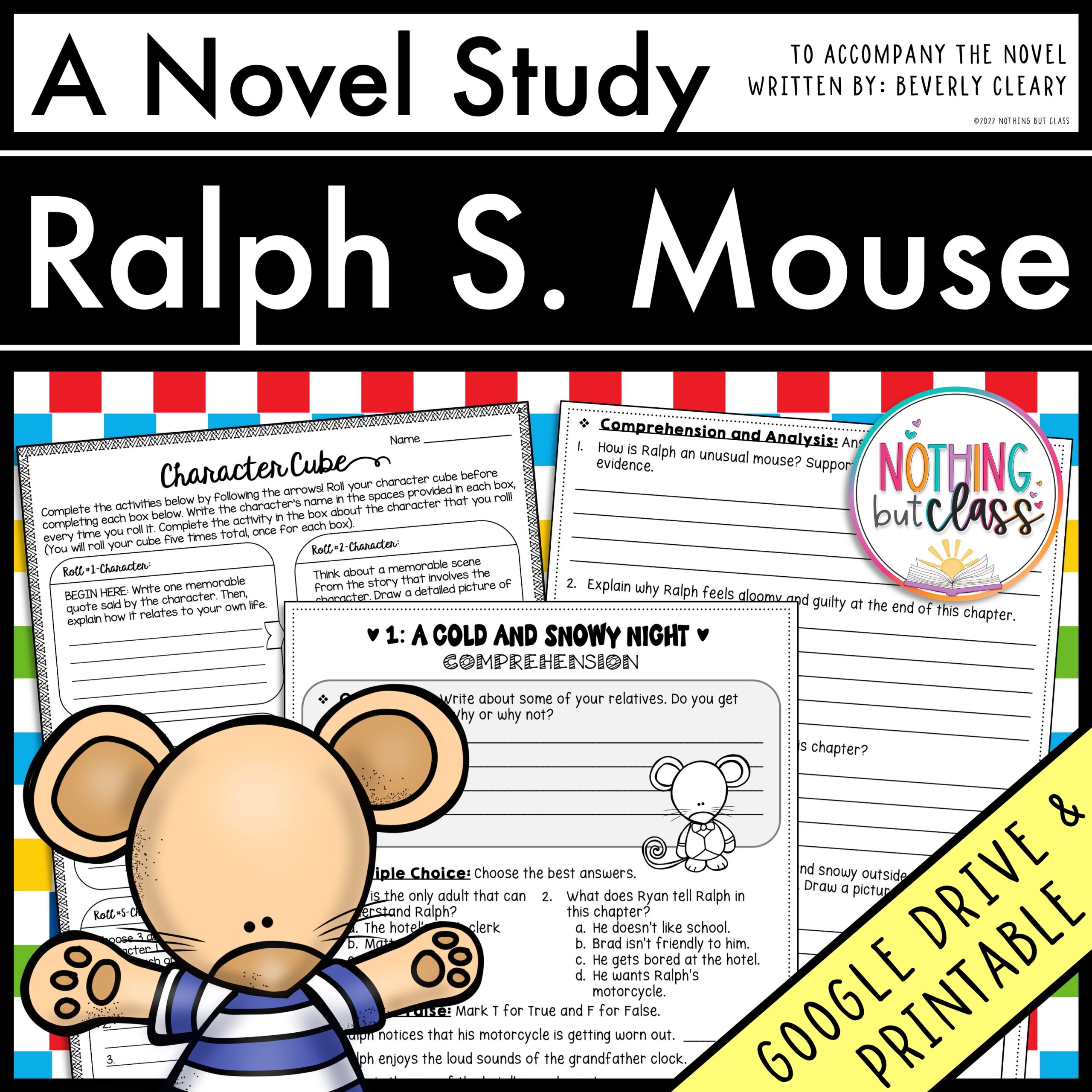 Ralph S. Mouse Novel Study Unit | Comprehension and Vocabulary with ...