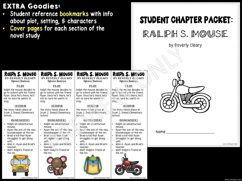 Ralph S. Mouse Novel Study Unit | Comprehension and Vocabulary with ...