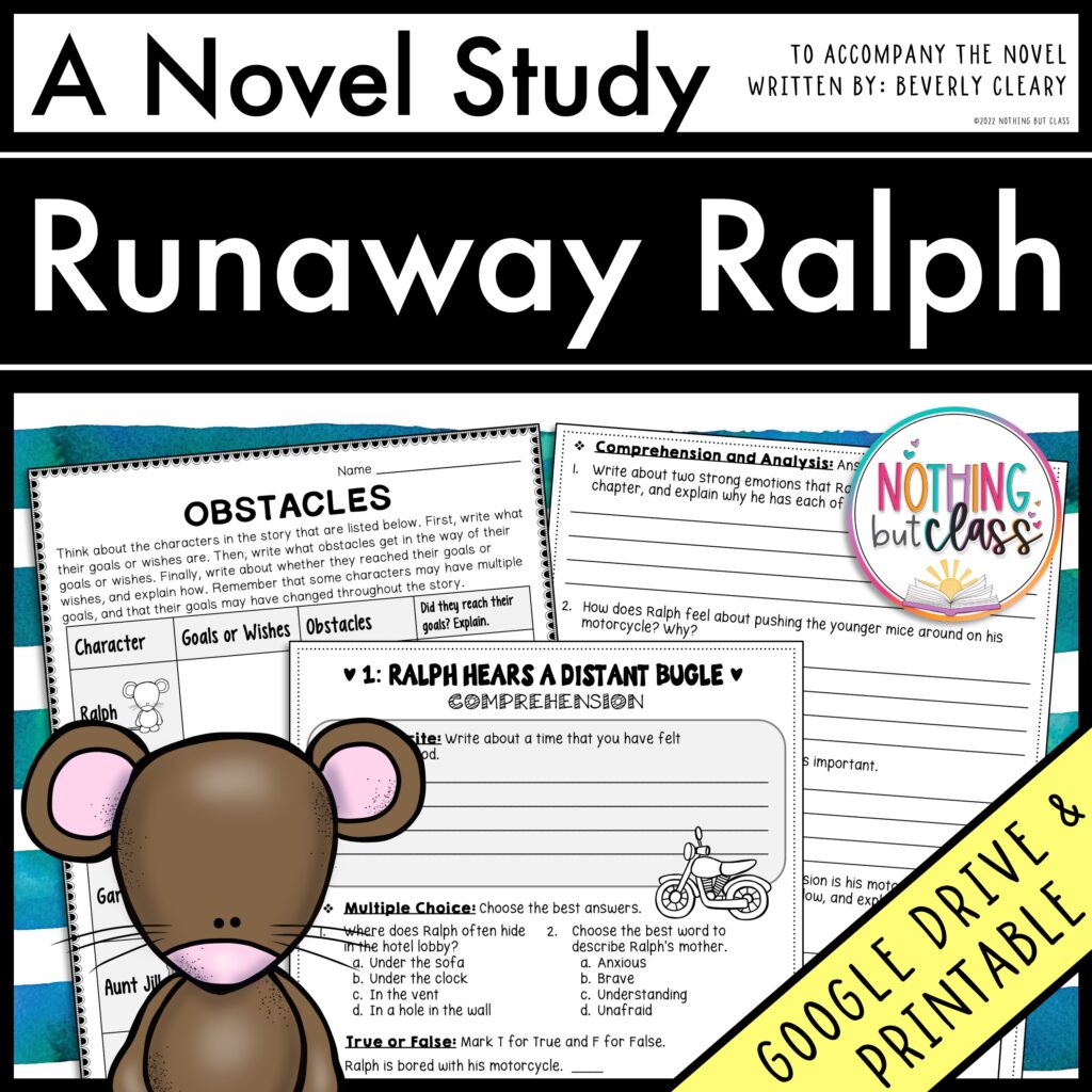 Runaway Ralph Novel Study Unit | Comprehension and Vocabulary with ...