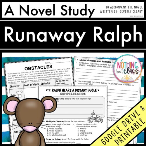 Runaway Ralph Novel Study Unit | Comprehension and Vocabulary with ...