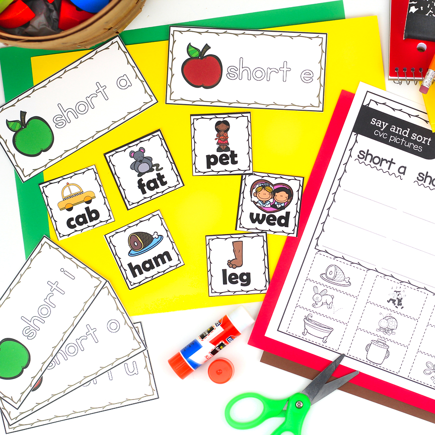 CVC word sort phonemic awareness | Made By Teachers