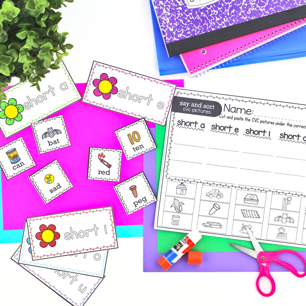 CVC word sort phonemic awareness | Made By Teachers