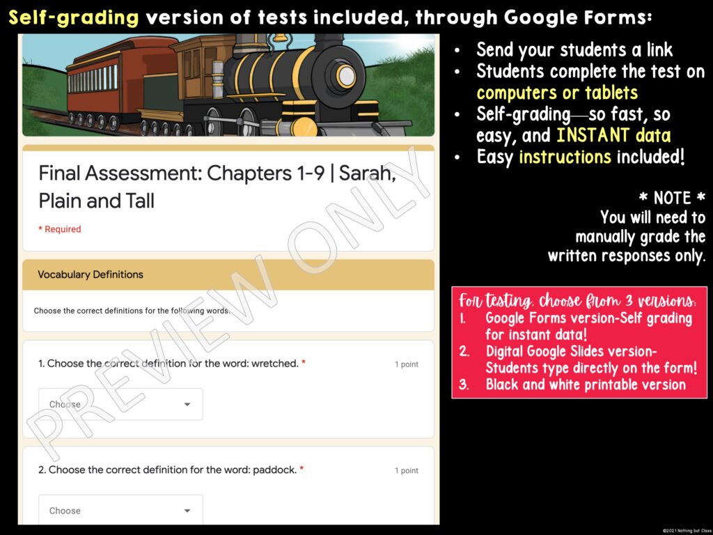 Sarah, Plain and Tall Novel Study Unit | Comprehension and Vocabulary ...