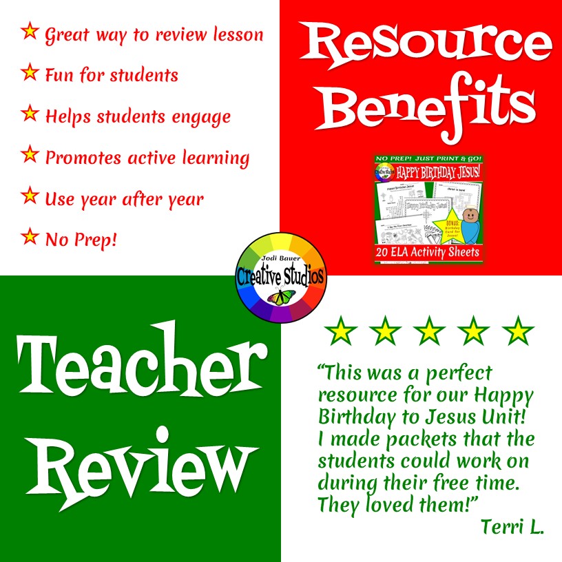 Happy Birthday Jesus! English Activity Sheets - No Prep! | Made By Teachers