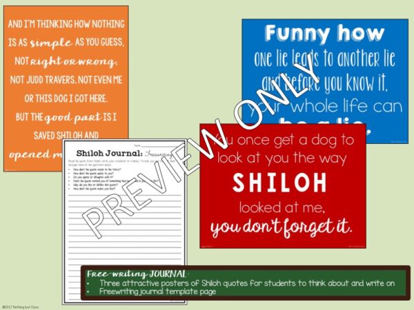 Shiloh Novel Study Unit | Comprehension and Vocabulary with Activities ...