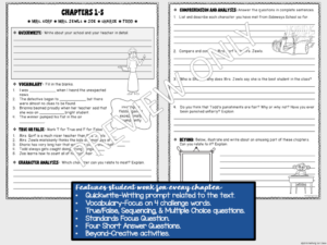 Sideways Stories from Wayside School Novel Study | Comprehension with ...