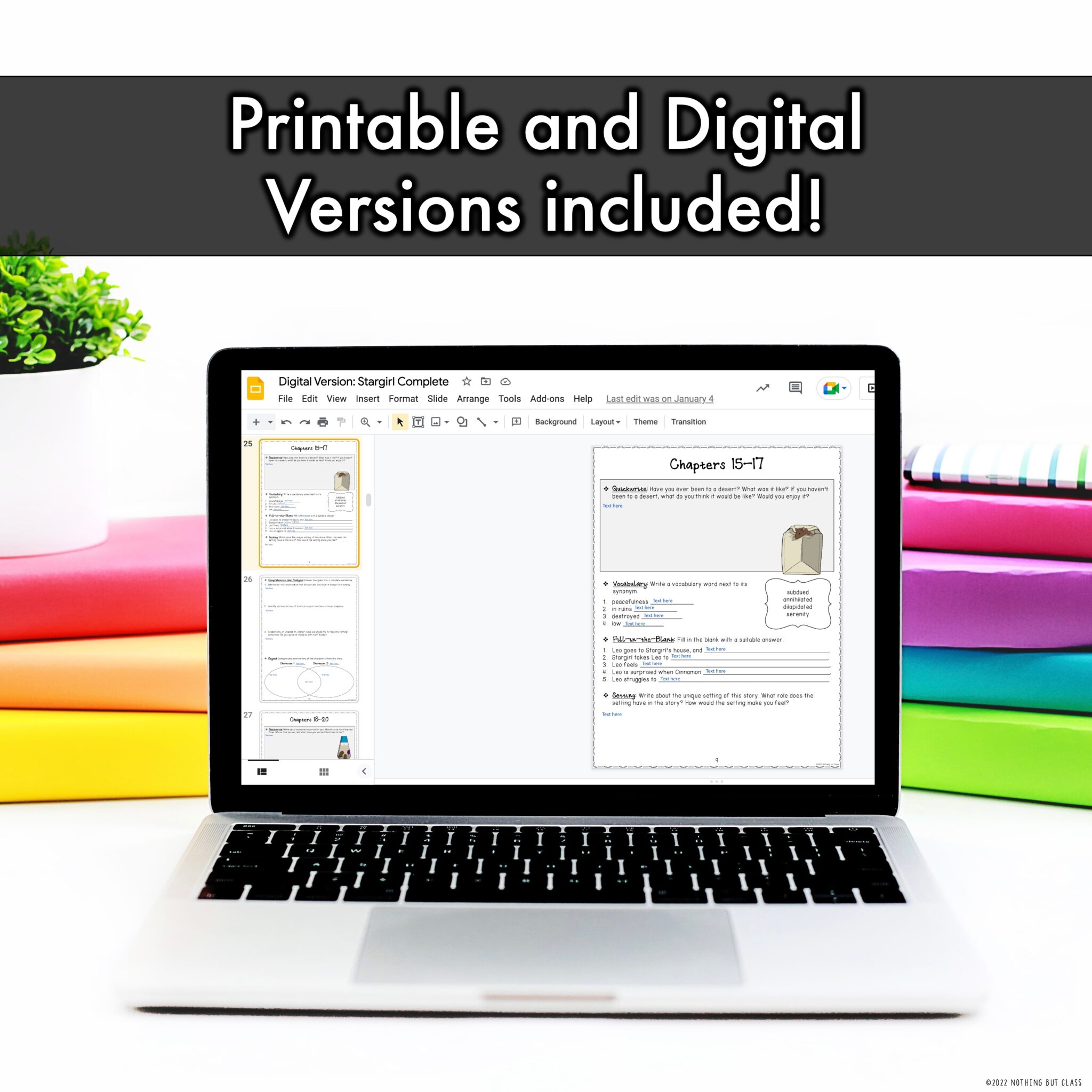 Stargirl Novel Study Unit | Comprehension and Vocabulary with ...