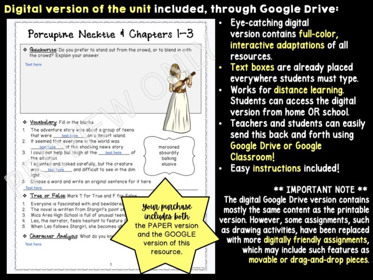 Stargirl Novel Study Unit | Comprehension and Vocabulary with ...