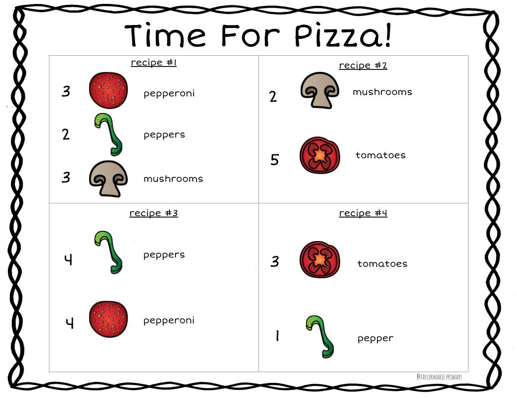 Time for Pizza Counting 1-5 File Folder Game, PreK & Kindergarten ...